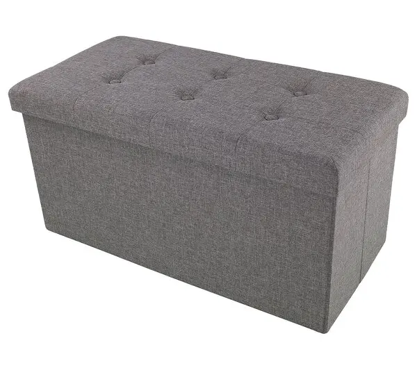 LAVISH HOME 30' Folding Storage Tufted Ottoman W/removable Bin