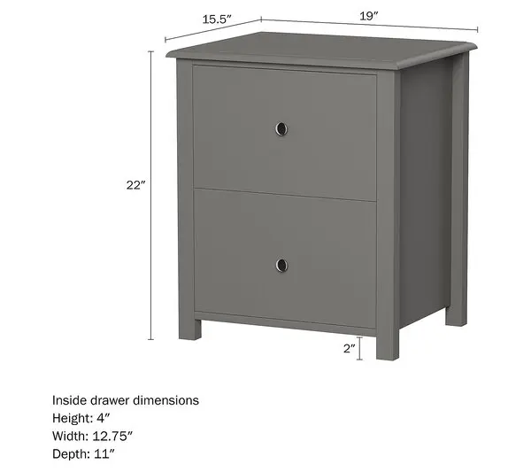 LAVISH HOME End Table With 2 Drawers Sofa Side Able