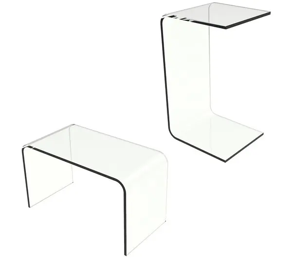 LAVISH HOME Acrylic Side Table Multipurpose Mod Rn Furniture - One-color