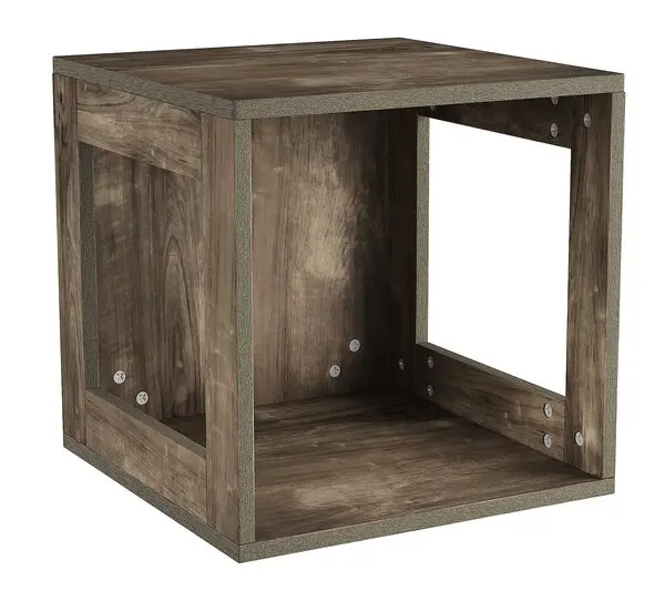 LAVISH HOME Stackable Cube End Table Minimalist Open Sides