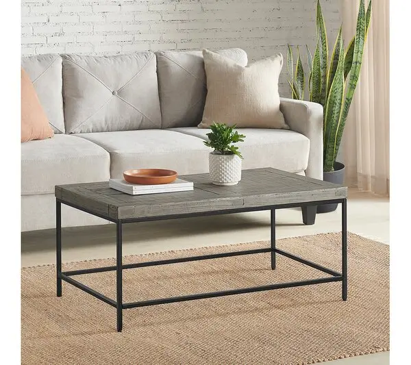 LAVISH HOME Coffee Table Industrial Modern Tabl E