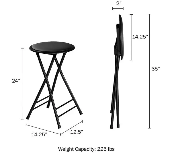 TRADEMARK HOME 2 Counter Height 24' Backless Fo Lding Bar Stool