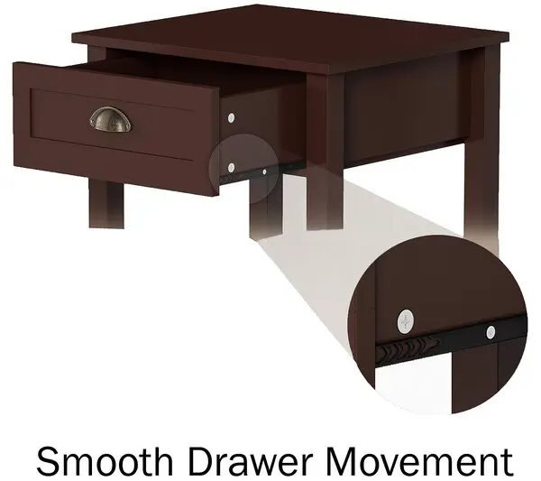 LAVISH HOME 2 End Tables With Drawer Sofa Or Be Dside Tables
