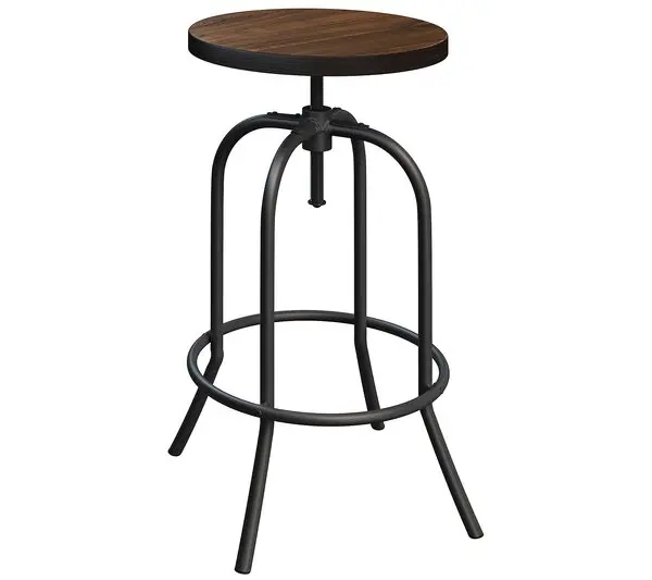 LAVISH HOME Swivel Bar Stool Adjustable Backles S Stool