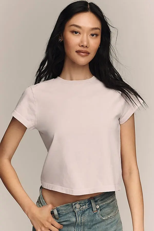 AGOLDE Adine Crop Tee - Rosewater