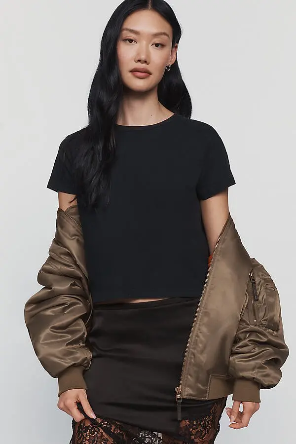 AGOLDE Adine Crop Tee - Storm
