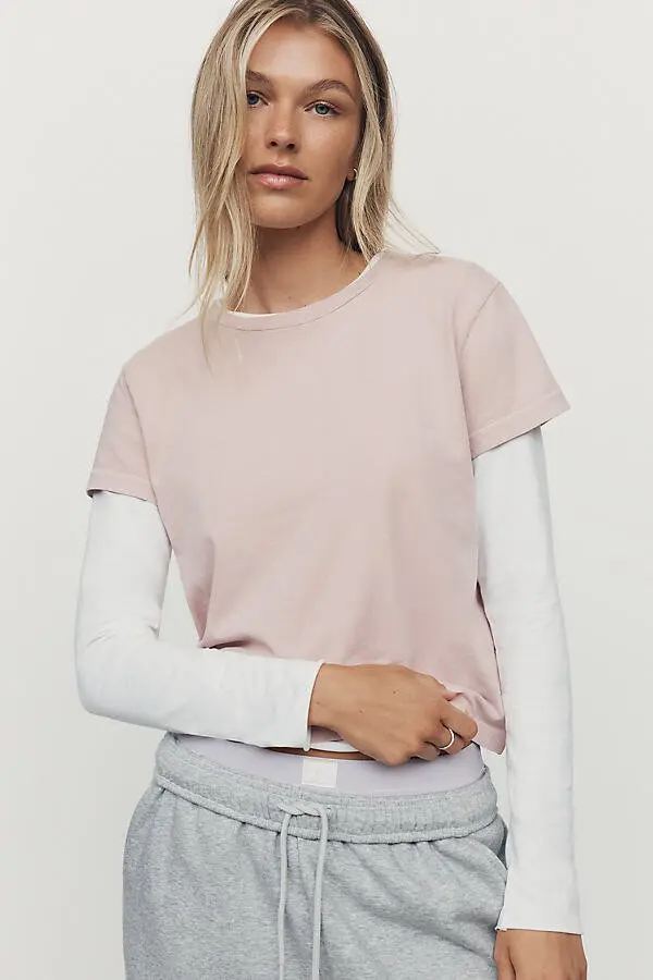 AGOLDE Adine Crop Tee - Wallflower