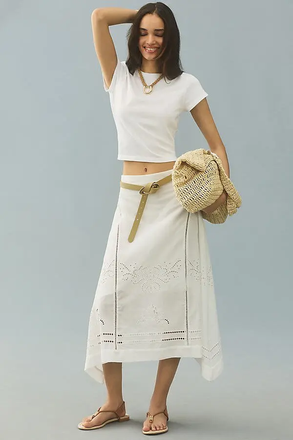 AGOLDE Ade Crop Tee - White