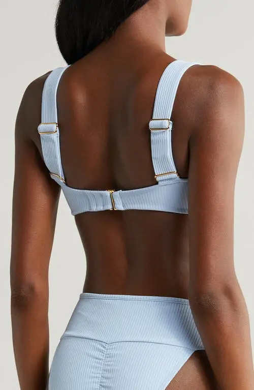 MONTCE Hayden Knotted Rib Bikini Top - Peri Rib