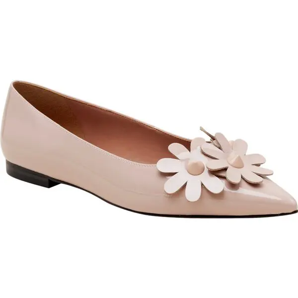 Linea Paolo Narcisus Pointed Toe Flat - Beige Patent