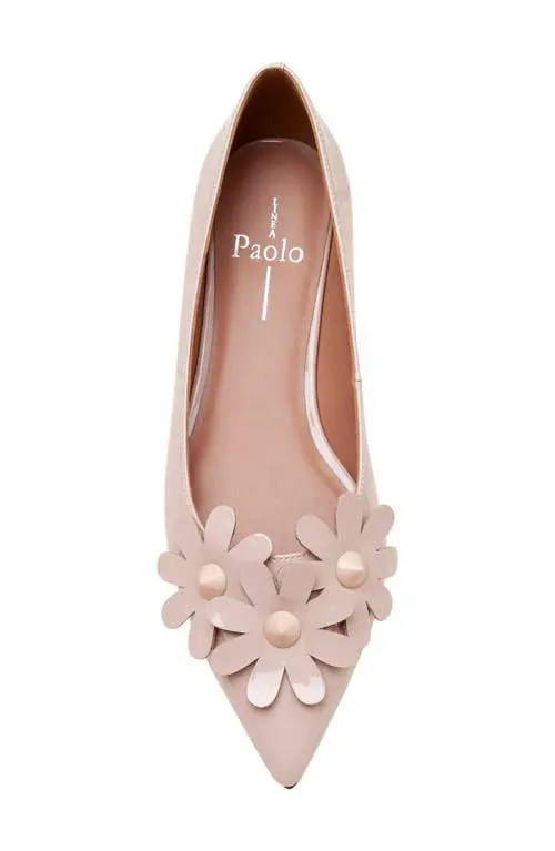 Linea Paolo Narcisus Pointed Toe Flat - Beige Patent