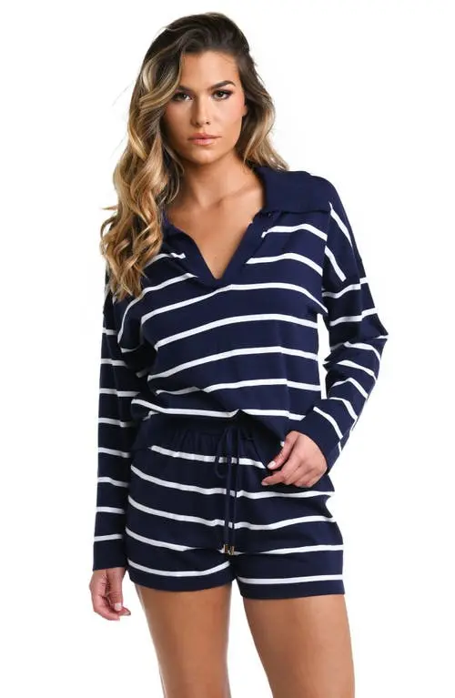 La Blanca Yacht Stripe Cover-up Top