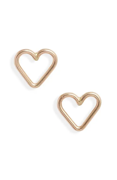 NASHELLE Open Heart Stud Earrings - Yellow Gold Fill