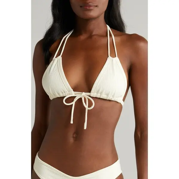 MONTCE Euro Bow Bikini Top - Cream Rib