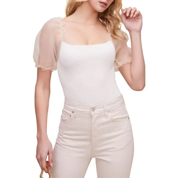 Astr The Label The Label Puff Sleeve Bodysuit