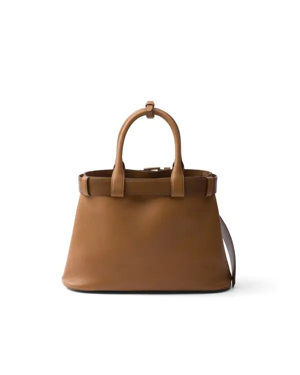 Prada Small Leather Handbag With Decorative Belt