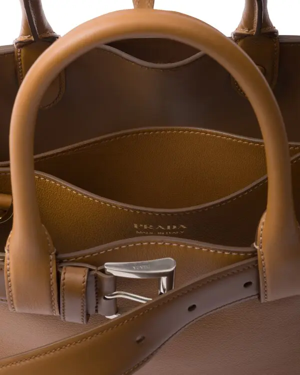 Prada Small Leather Handbag With Decorative Belt