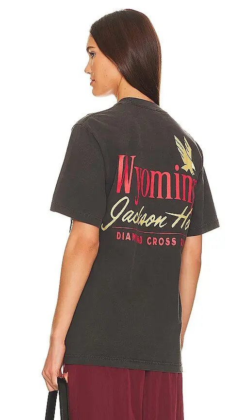 DIAMOND CROSS RANCH Jackson Eagle Tee In Black - Washed Black