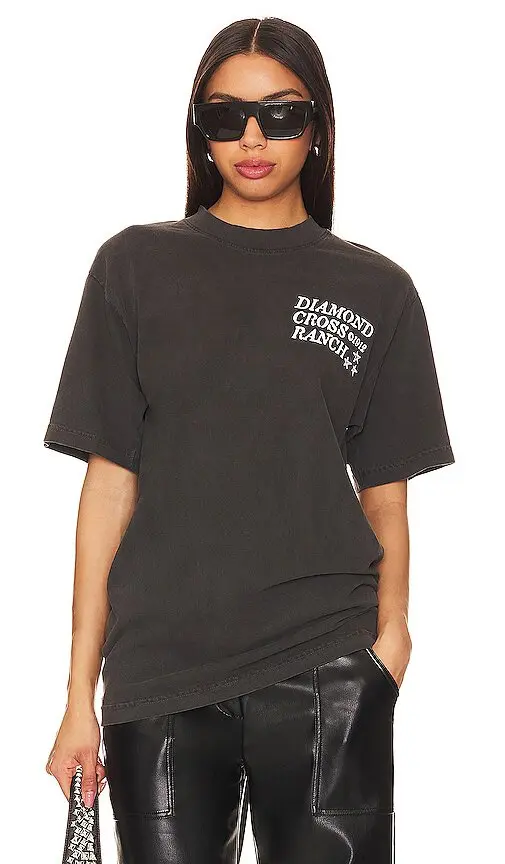DIAMOND CROSS RANCH Three Stars Tee - Black