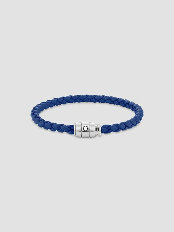 Montblanc Braided Leather Logo Bracelet - Blue