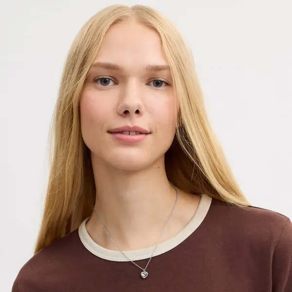 COACH Halo Heart Pendant Necklace