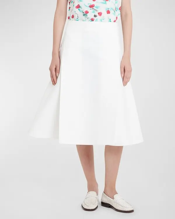 Marni Flared Midi Skirt With Double Pleating