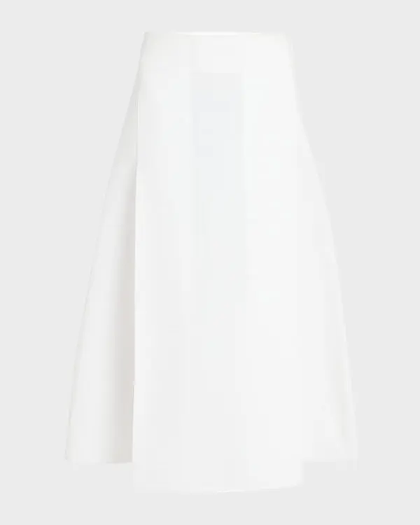Marni Flared Midi Skirt With Double Pleating