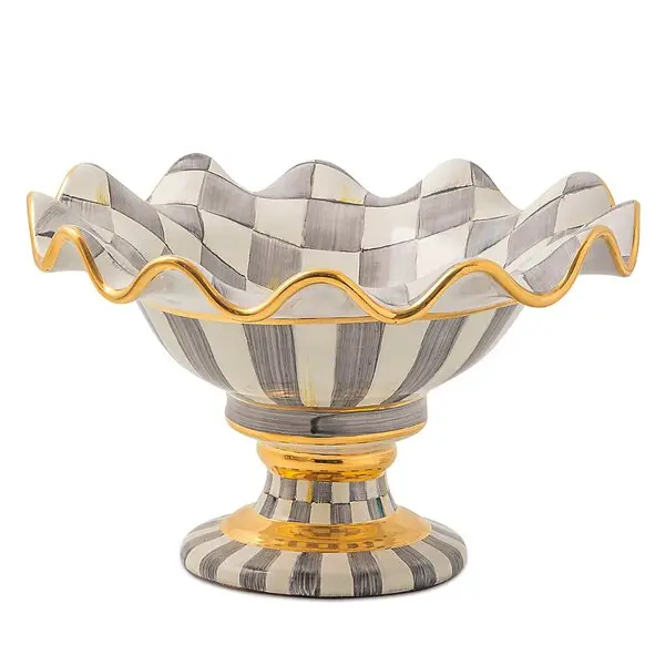 MACKENZIE-CHILDS Sterling Check Compote - Multi