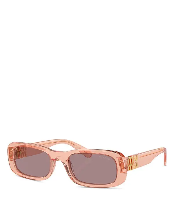 Miu Miu Rectangular Sunglasses, 53mm - Pink/purple Solid
