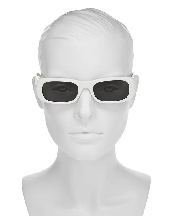 Miu Miu Rectangular Sunglasses, 53mm - White/gray Solid