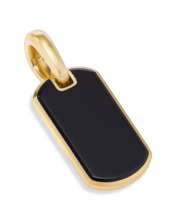 David Yurman Chevron Tag With Black Onyx - Black/gold