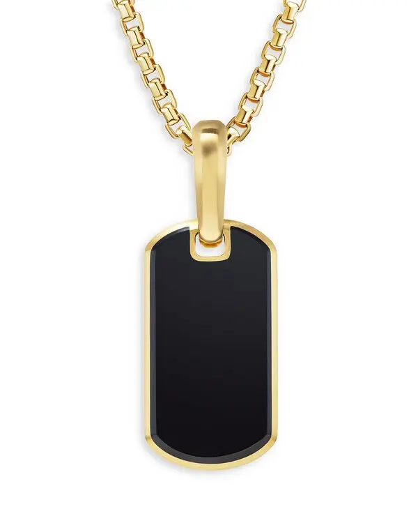 David Yurman Chevron Tag With Black Onyx - Black/gold