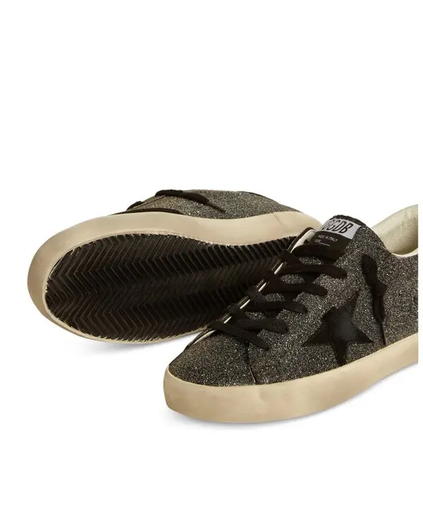 GOLDEN GOOSE Super-star Swarovski Crystal Mid-top Sneakers - Black
