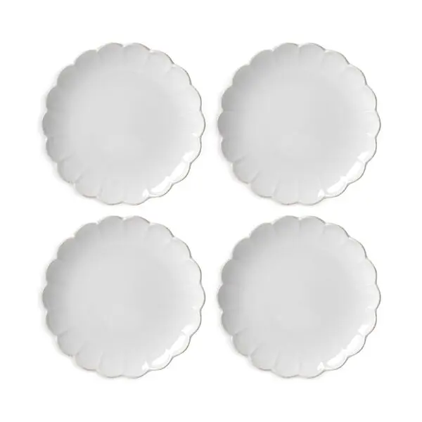 LENOX French Perle Scallop Accent Plates, Set Of 4 - White