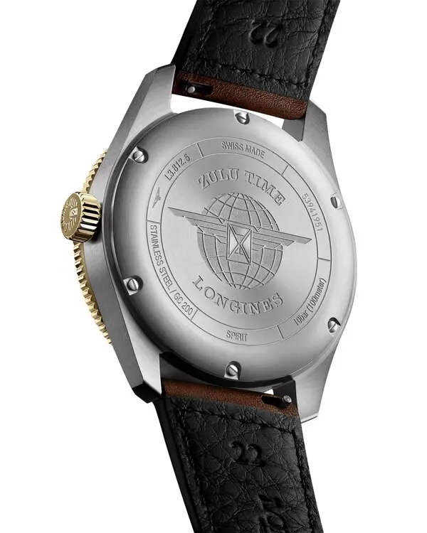 LONGINES Spirit Zulu Time 42mm Watch - Black/brown