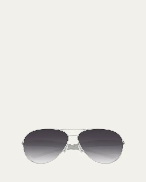 Bottega Veneta Metal Aviator Sunglasses - Silver