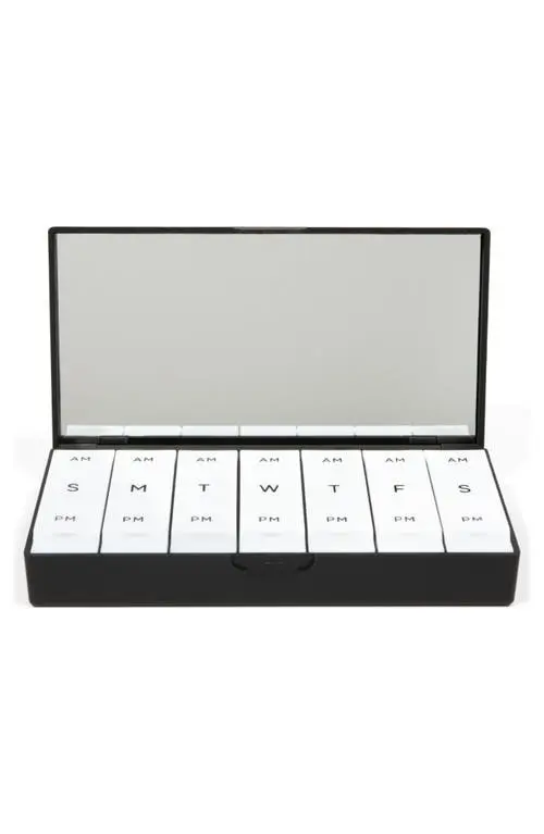 PORT AND POLISH Am & Pm Pill Box - Black