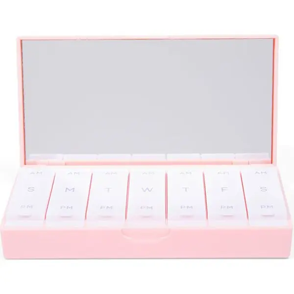 PORT AND POLISH Am & Pm Pill Box - Pink