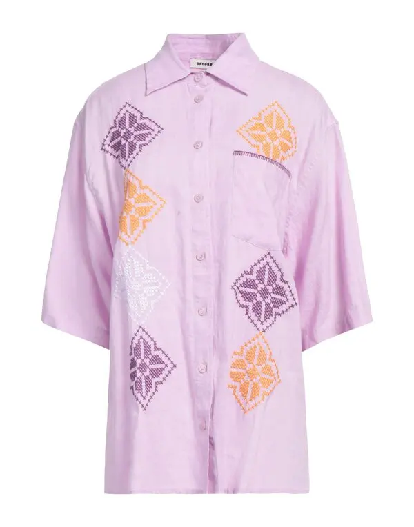 Sandro Woven Embroidered Shirt