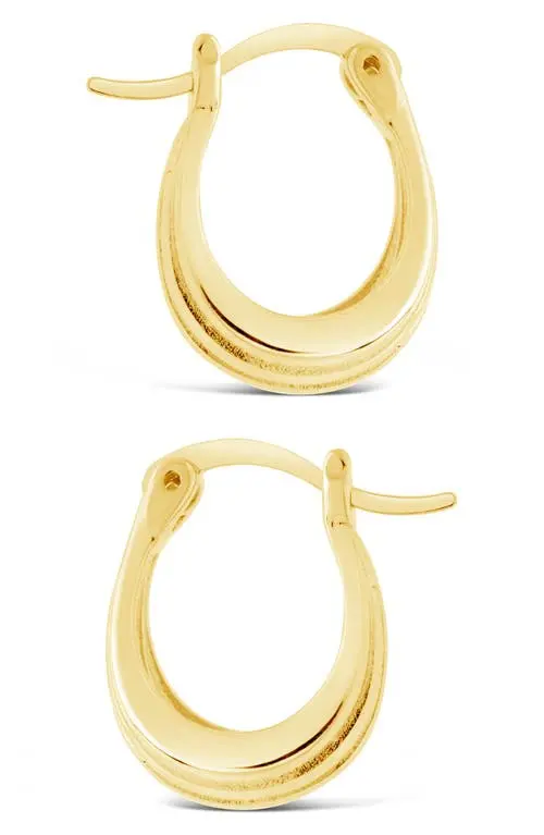 Sterling Forever Ripple Hoop Earrings - Gold