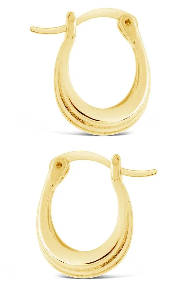 Sterling Forever Ripple Hoop Earrings - Gold