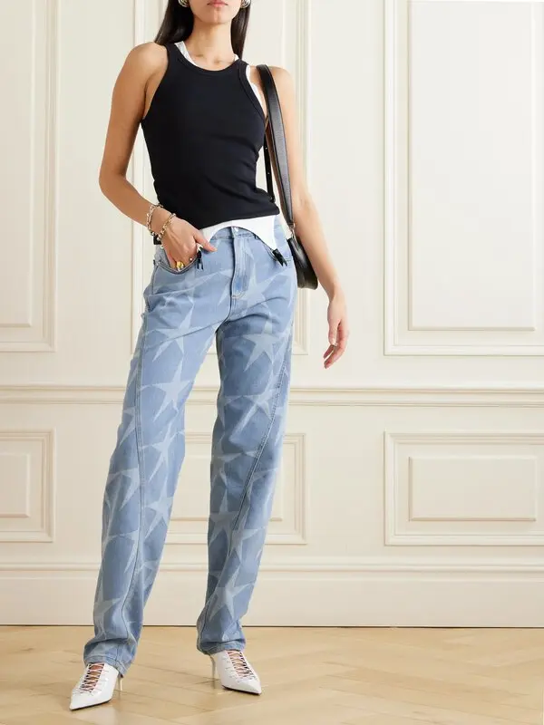 MUGLER Printed Boyfriend Jeans
