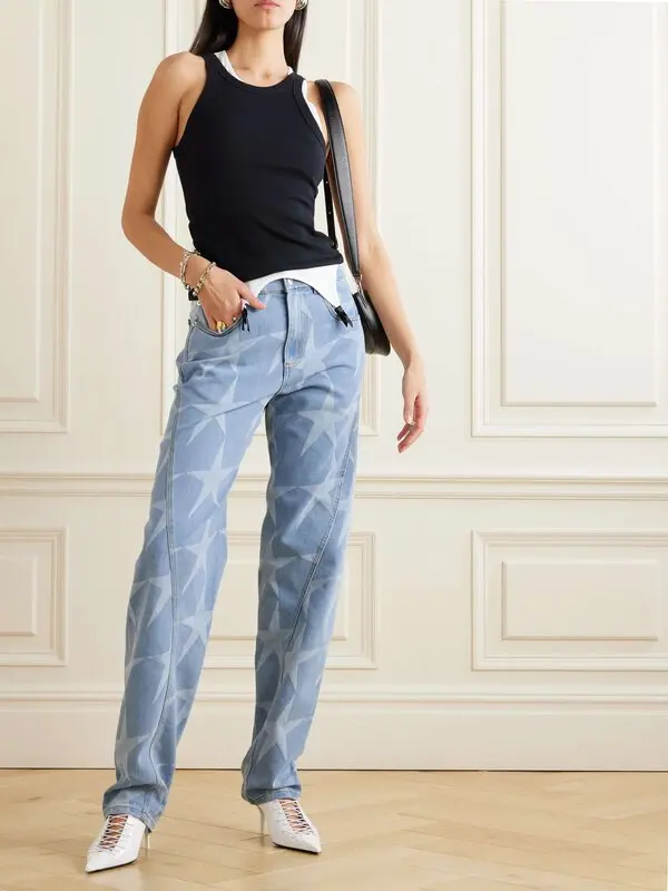 MUGLER Printed Boyfriend Jeans