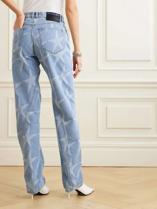 MUGLER Printed Boyfriend Jeans