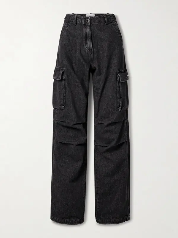 Coperni High-rise Wide-leg Cargo Jeans - Black