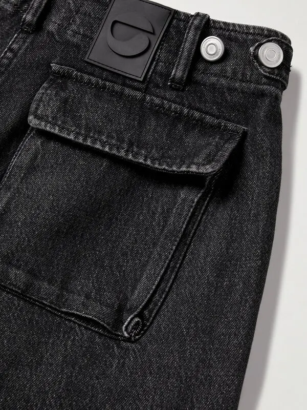 Coperni High-rise Wide-leg Cargo Jeans - Black