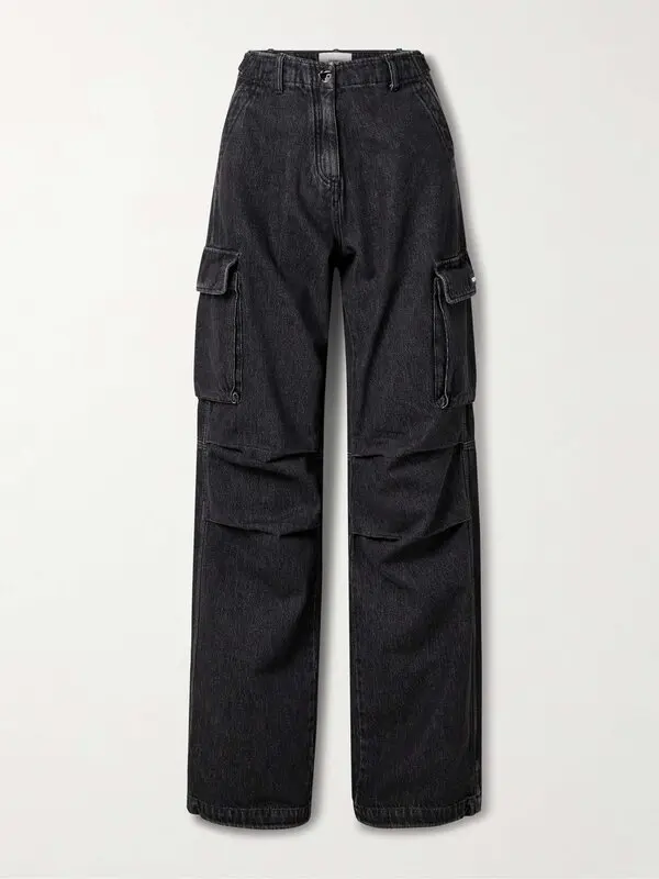 Coperni High-rise Wide-leg Cargo Jeans - Black