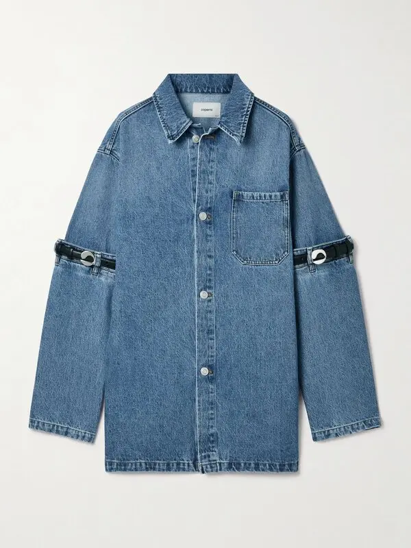 Coperni Oversized Paneled Denim Jacket - Blue