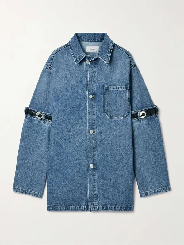 Coperni Oversized Paneled Denim Jacket - Blue