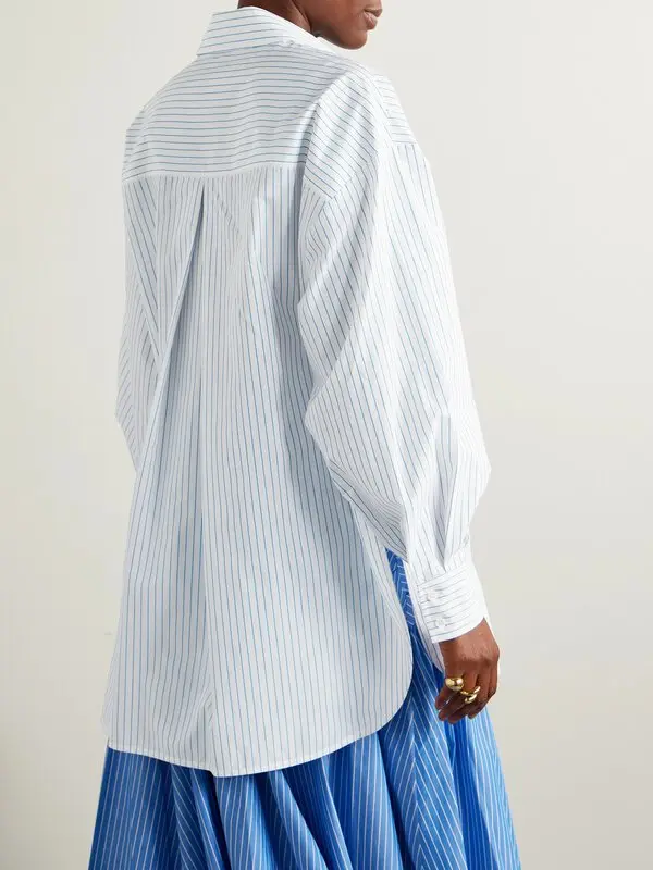 Carolina Herrera Oversized Striped Cotton-poplin Shirt